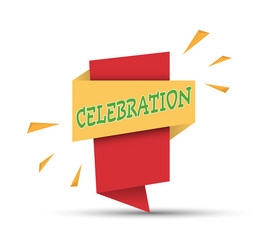Banner with word celebration simple Royalty Free Vector