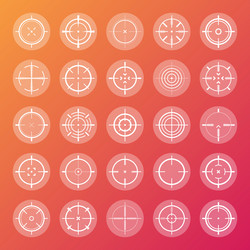 Colorful sniper rifle sights weapon optical scope Vector Image