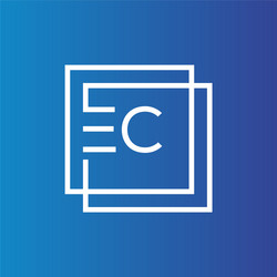 Creative initial letter ec square logo design Vector Image