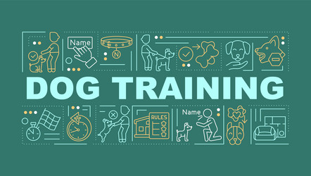 Dog training word concepts green banner Royalty Free Vector