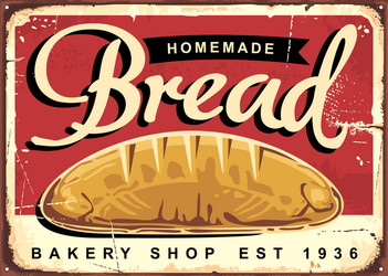 Whole grain bread vintage sign design Royalty Free Vector