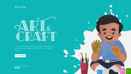 Banner design of art and craft template Royalty Free Vector