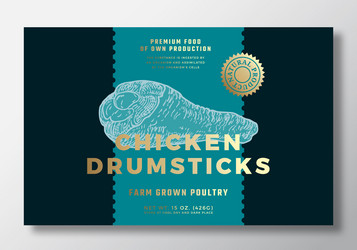 Farm grown chicken abstract packaging label Vector Image