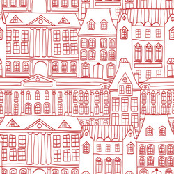 Houses pattern Royalty Free Vector Image - VectorStock