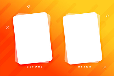 Comparison before and after photo frame gradient Vector Image
