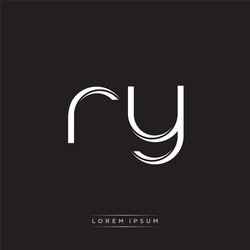 Ry logo monogram with up to down style modern Vector Image