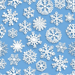 Seamless pattern of paper snowflakes Royalty Free Vector