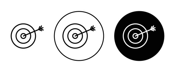 Darts icon set target dart goal line symbol Vector Image