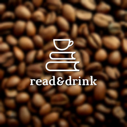 Literary cafe emblem Royalty Free Vector Image