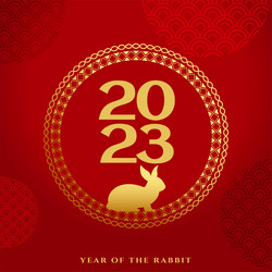 Chinese new year rabbit 2023 asian outline Vector Image