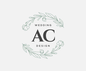 Ac initials letter wedding monogram logos Vector Image