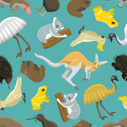Australian animals seamless pattern colored Vector Image
