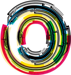 Colorful font letter o Royalty Free Vector Image