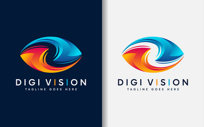 Eye vision abstract logo design modern Royalty Free Vector