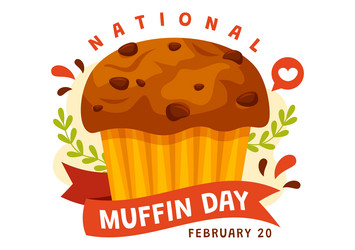 National muffin day on february 20th Royalty Free Vector