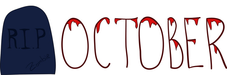 October calligraphy with blood for halloween text Vector Image