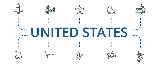 Usa icon set contains editable icons theme Vector Image