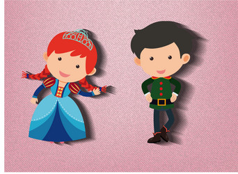 Little princess and guard cartoon character Vector Image