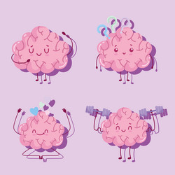 Cute brain adorable Royalty Free Vector Image - VectorStock