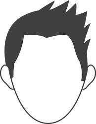 Male head template faceless portrait generic Vector Image