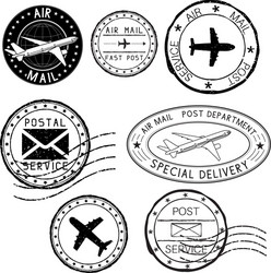 Old postal letter with postmark stamps antique Vector Image