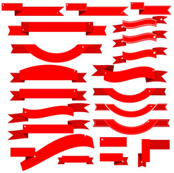 Big set of red banners Royalty Free Vector Image