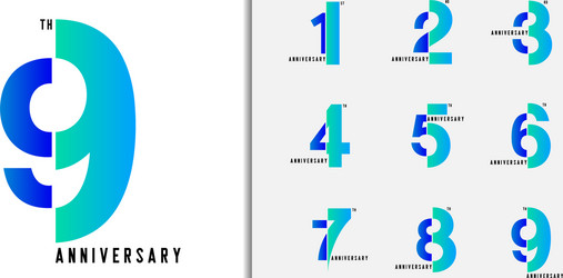 Numbers in colorful gradient frames set Royalty Free Vector Numbers in colorful gradient frames set Royalty Free Vector