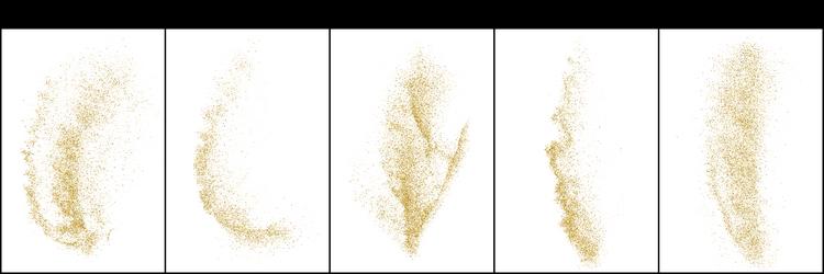 Set of gold glitter texture isolated on white Vector Image