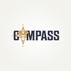 Pirate ship in the ocean compass label icon logo Vector Image
