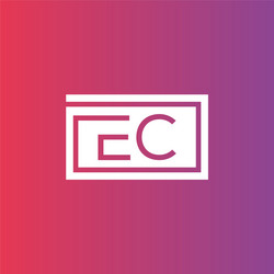 Creative initial letter ec square logo design Vector Image