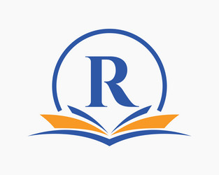 Letter r education logo book concept training Vector Image