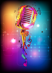 Retro microphone background Royalty Free Vector Image