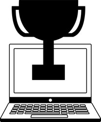 Business laptop trophy Royalty Free Vector Image