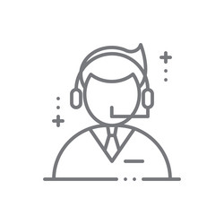 Customer service business people icons with black Vector Image