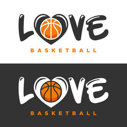 Basketball sport love logo design Royalty Free Vector Image