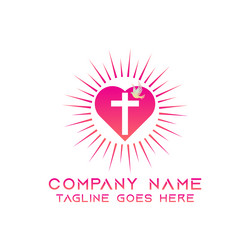 Christian cross logo design template Royalty Free Vector