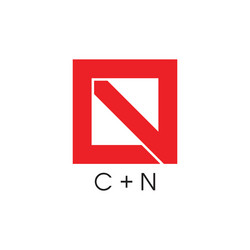 Letter cn simple geometric square logo Royalty Free Vector