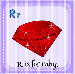 Flashcard letter r is for ruby Royalty Free Vector Image