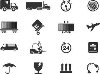 Cargo shipping symbols Royalty Free Vector Image