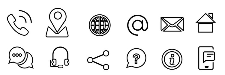 Contact us icon communication icon set Royalty Free Vector