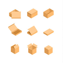 Packaging cartoon icons set Royalty Free Vector Image