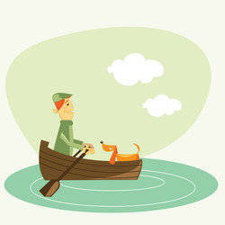 Rowboat transportation cartoon character Vector Image