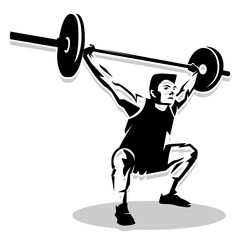 Strong man lifting weights Royalty Free Vector Image