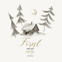 Beautiful winter hut Royalty Free Vector Image