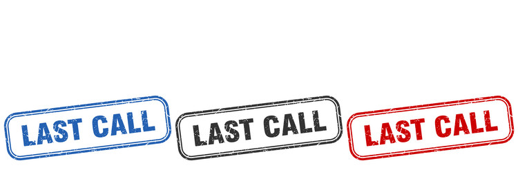 Square grunge black last call stamp Royalty Free Vector
