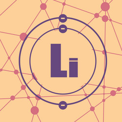 Lithium chemical element sign with atomic number Vector Image