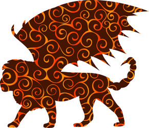 Manticore silhouette mythology symbol fantasy Vector Image