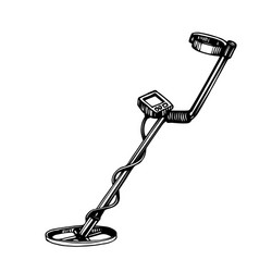 Metal detector treasure hunt color logo Royalty Free Vector