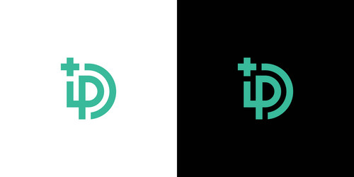 Modern and strong letter dp initials logo design Vector Image