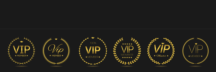 Golden VIP Laurel Wreath Set Royalty Free Vector Image